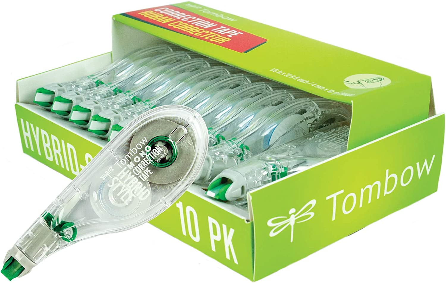 Tombow 68721 MONO Hybrid Correction Tape, 10-Pack. Easy To Use ...