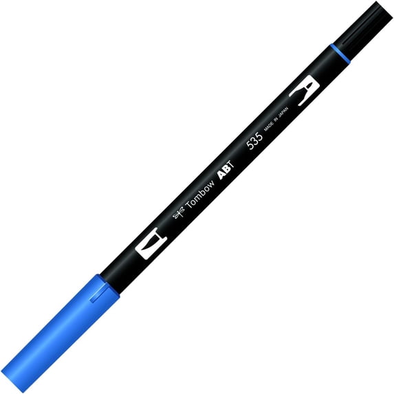 Tombow ABT Dual Brush Marker Pen - Brush/Fine Nib - 0.3-10mm - Cobalt ...