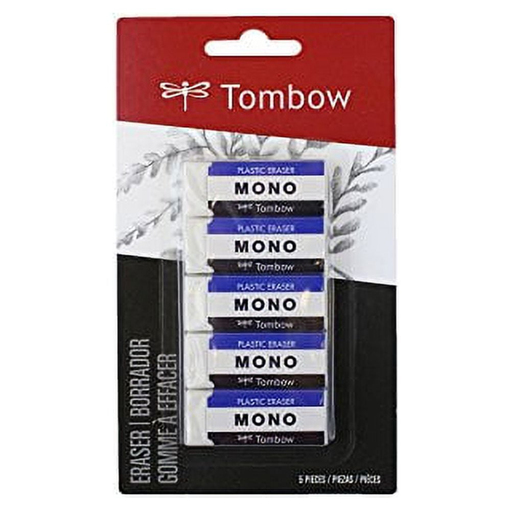 Tombow MONO Pencil and Pen Erasers, Small, White, 5 Count, 5 Pack ...