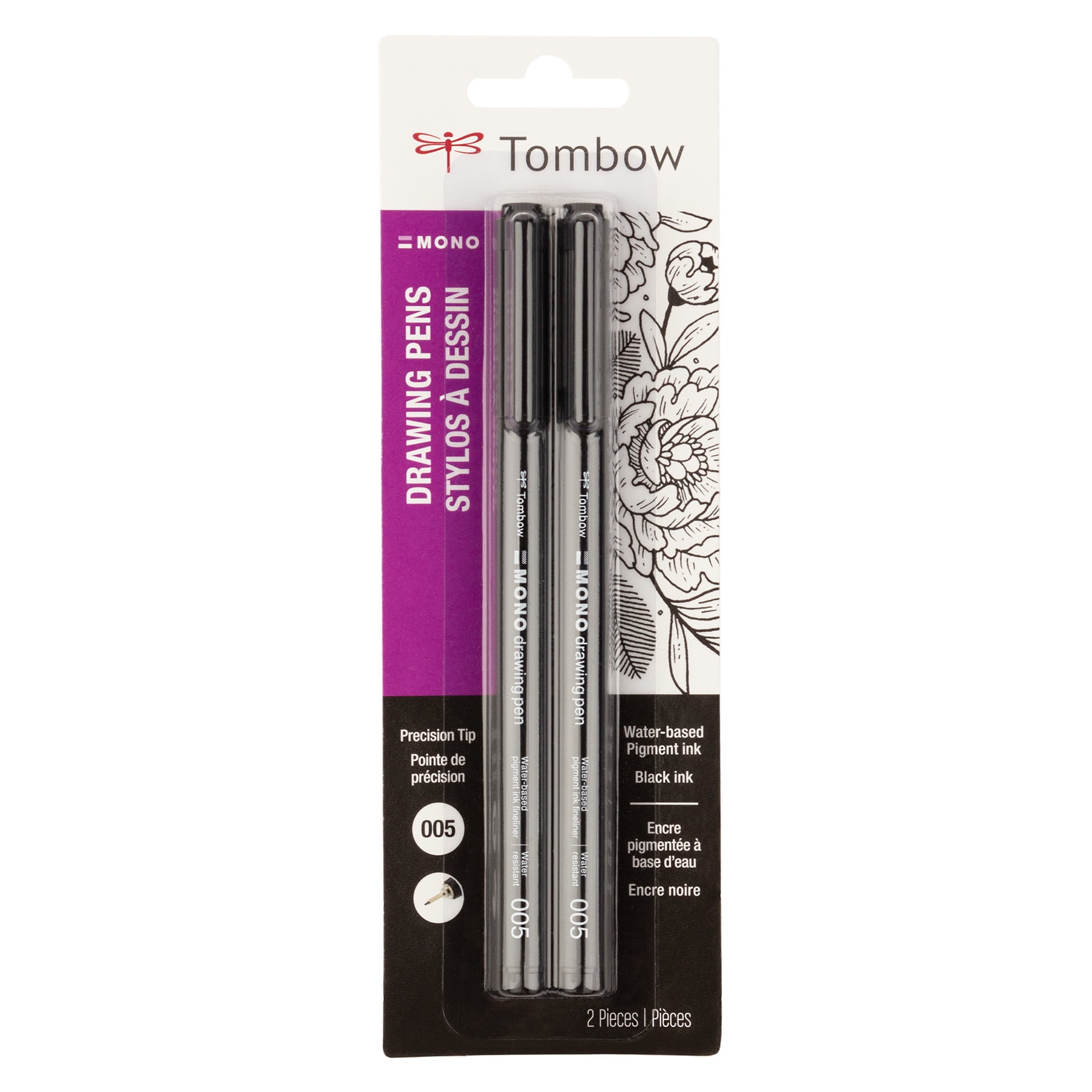 Tombow Mono Drawing Pens - Ultra Fine, Pkg of 2 - Walmart.com