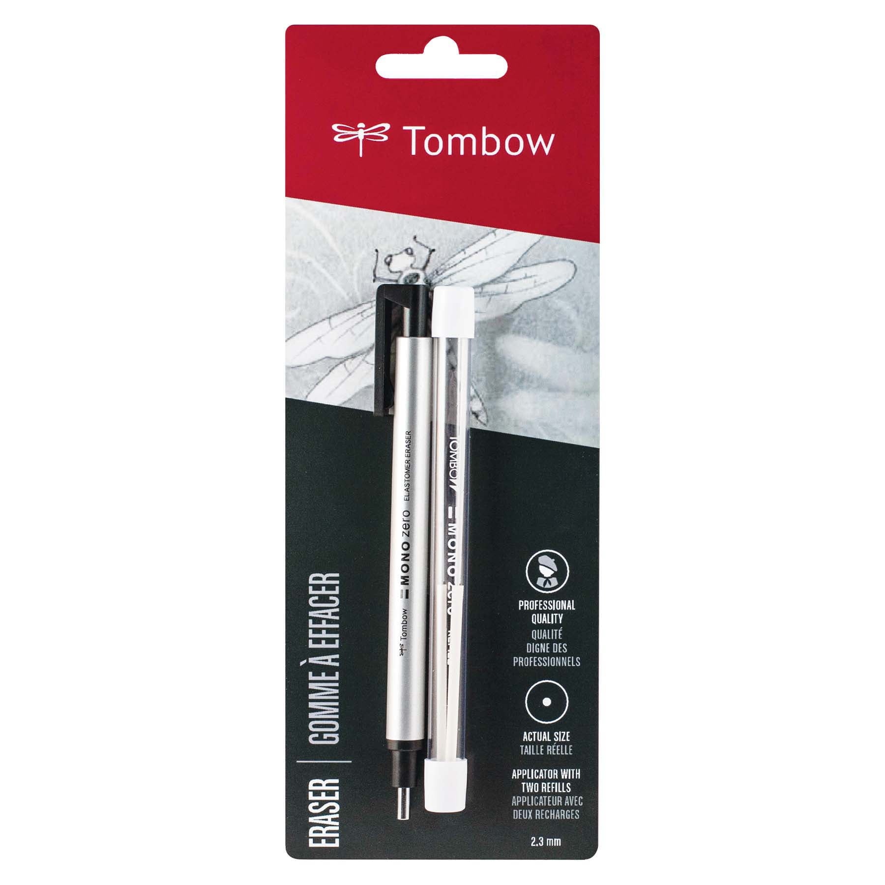 Tombow Mono Zero Round Eraser & Refill - 2.3mm Eraser With Ultra-Fine ...