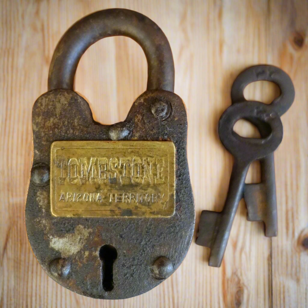Tombstone Arizona Territory Cast Iron Lock With Keys & Antique Finish ...