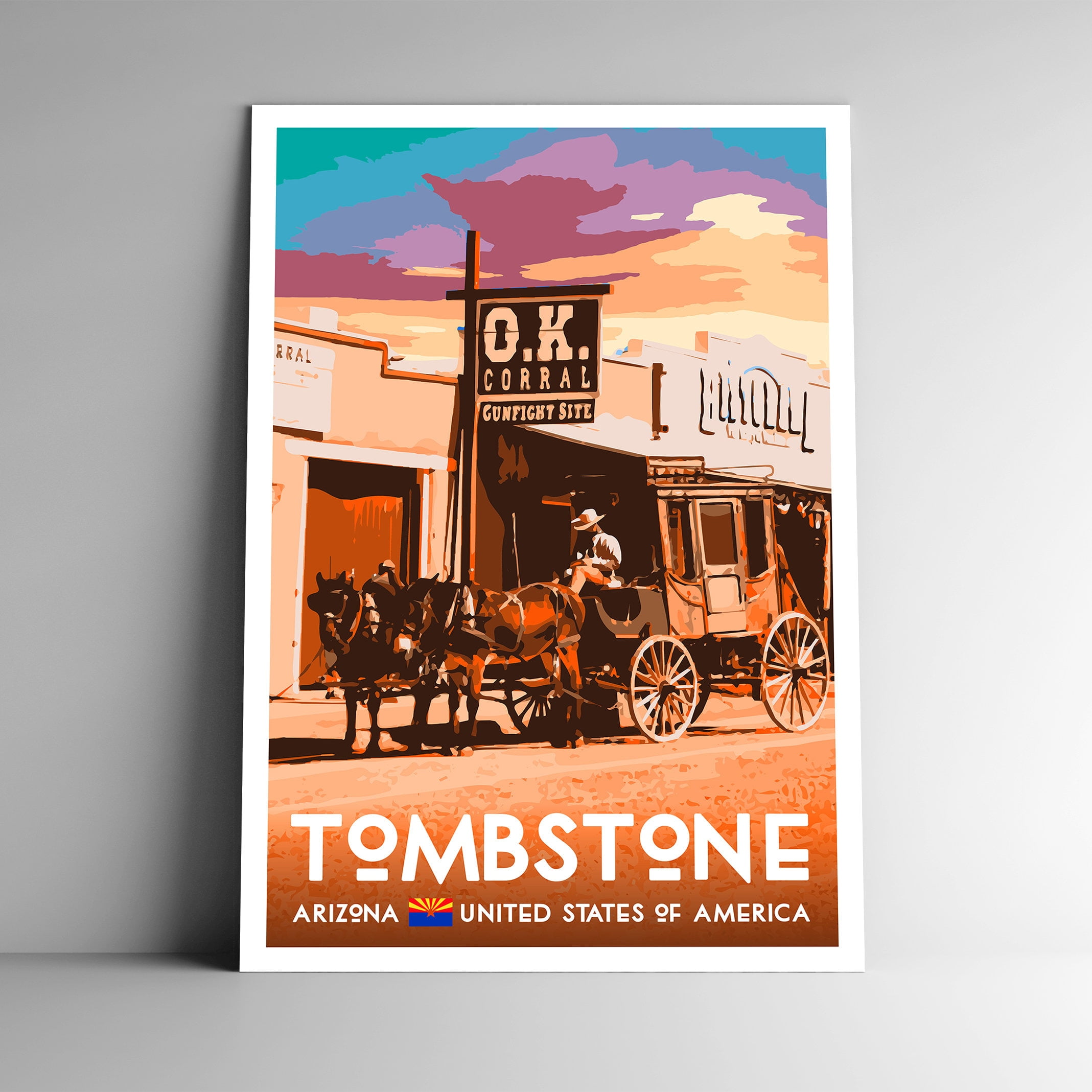 Tombstone Arizona Vintage Travel Poster / Postcard WPA Style Retro Art ...