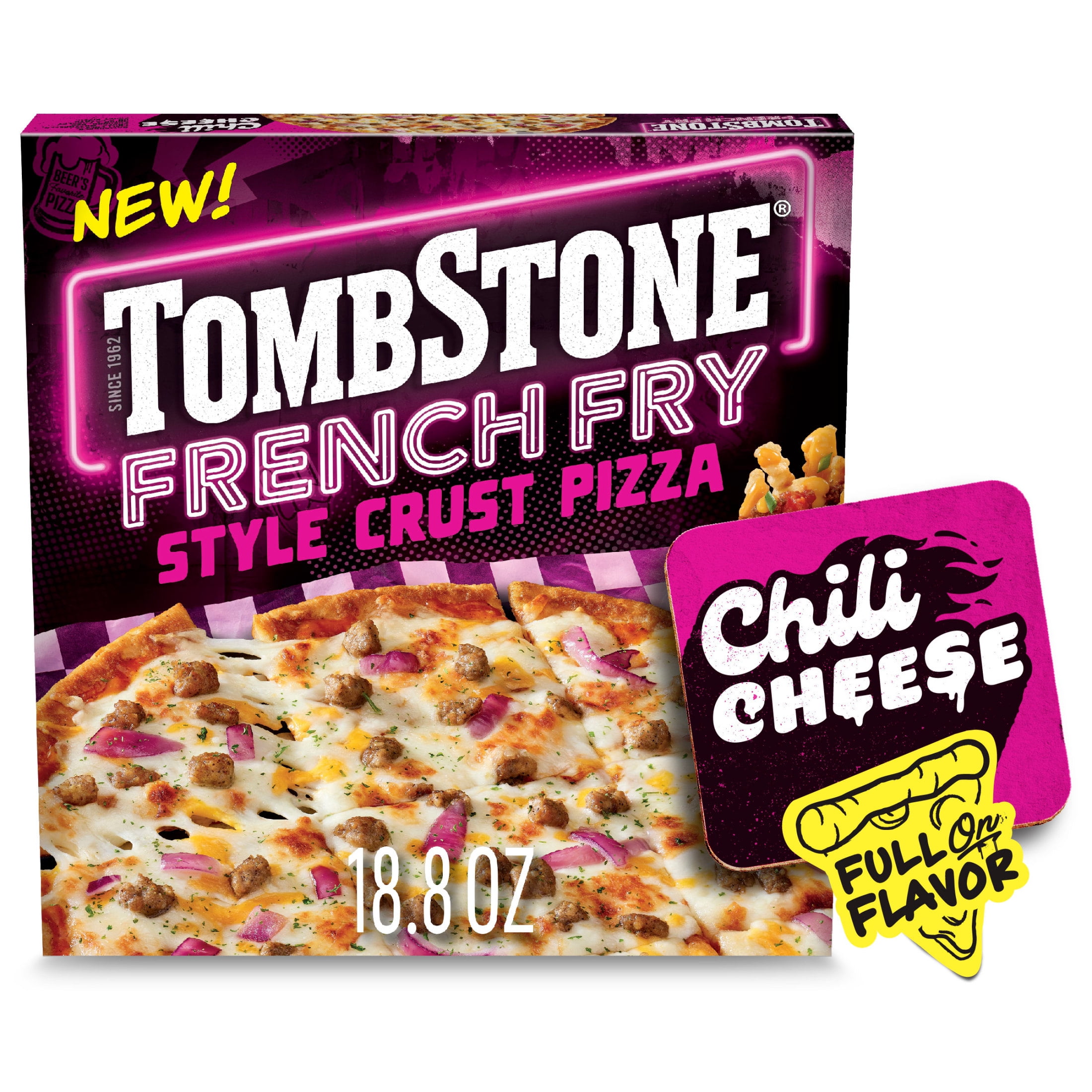 Tombstone Chili Cheese, French Fry Style Crust Pizza, 18.8 oz (Frozen ...