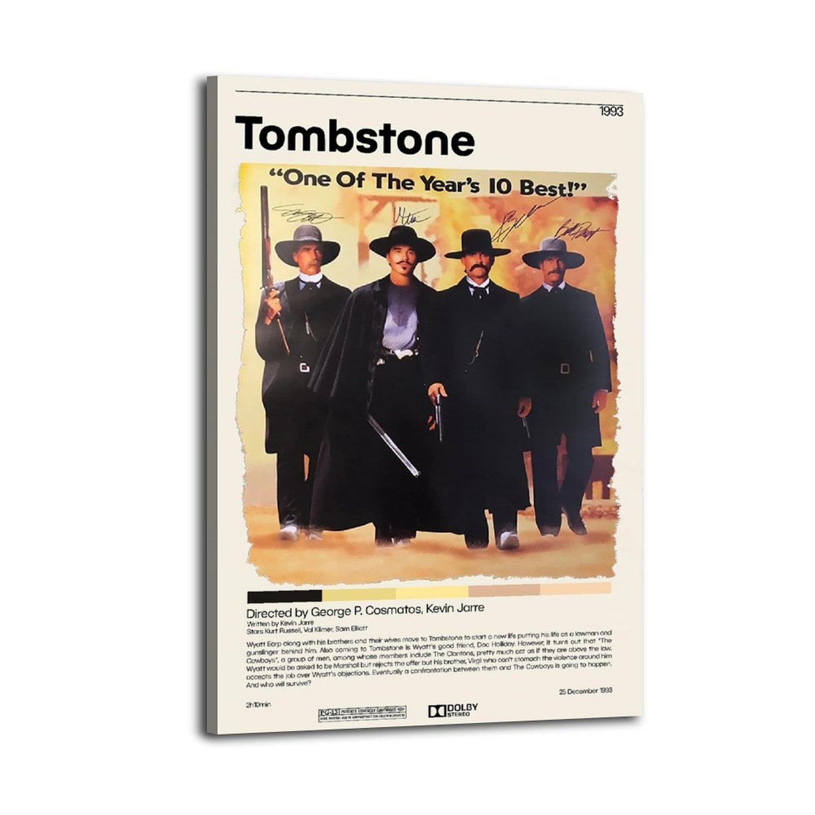 Tombstone Movie Posters Retro Movie Poster Canvas for Bedroom Posters ...