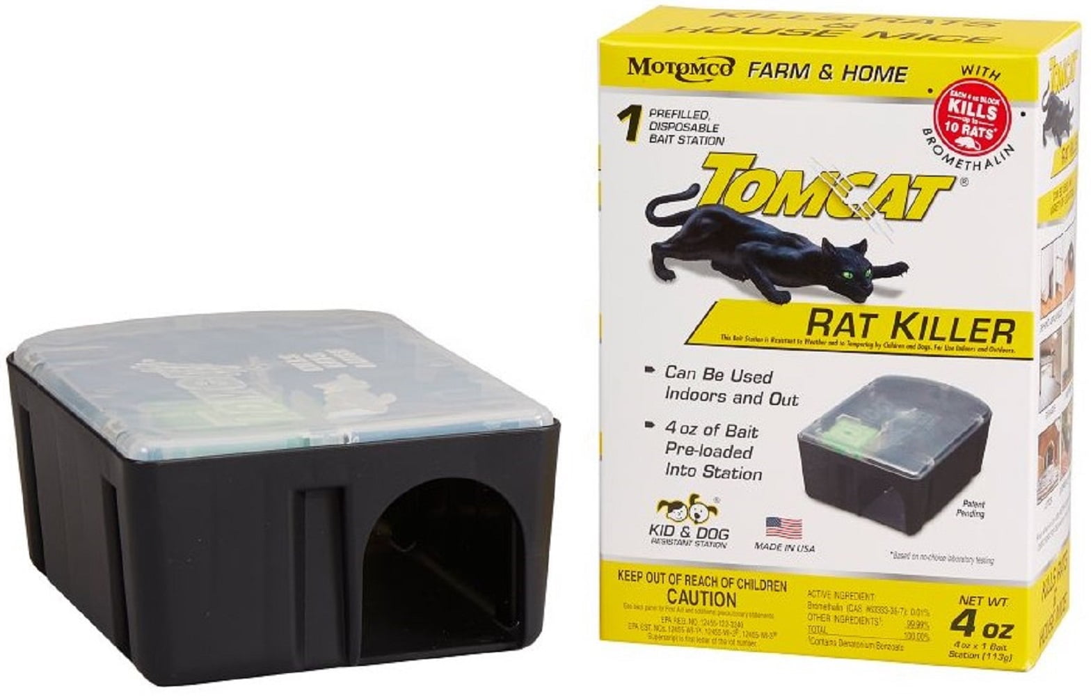 Tomcat Rat & Mouse Poison Killer, Kid- & Dog-Resistant Disposable Bait ...