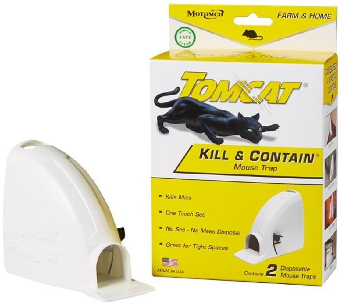 Tomcat 33542 Indoor and Outdoor Kill and Contain Mouse Traps Disposable ...