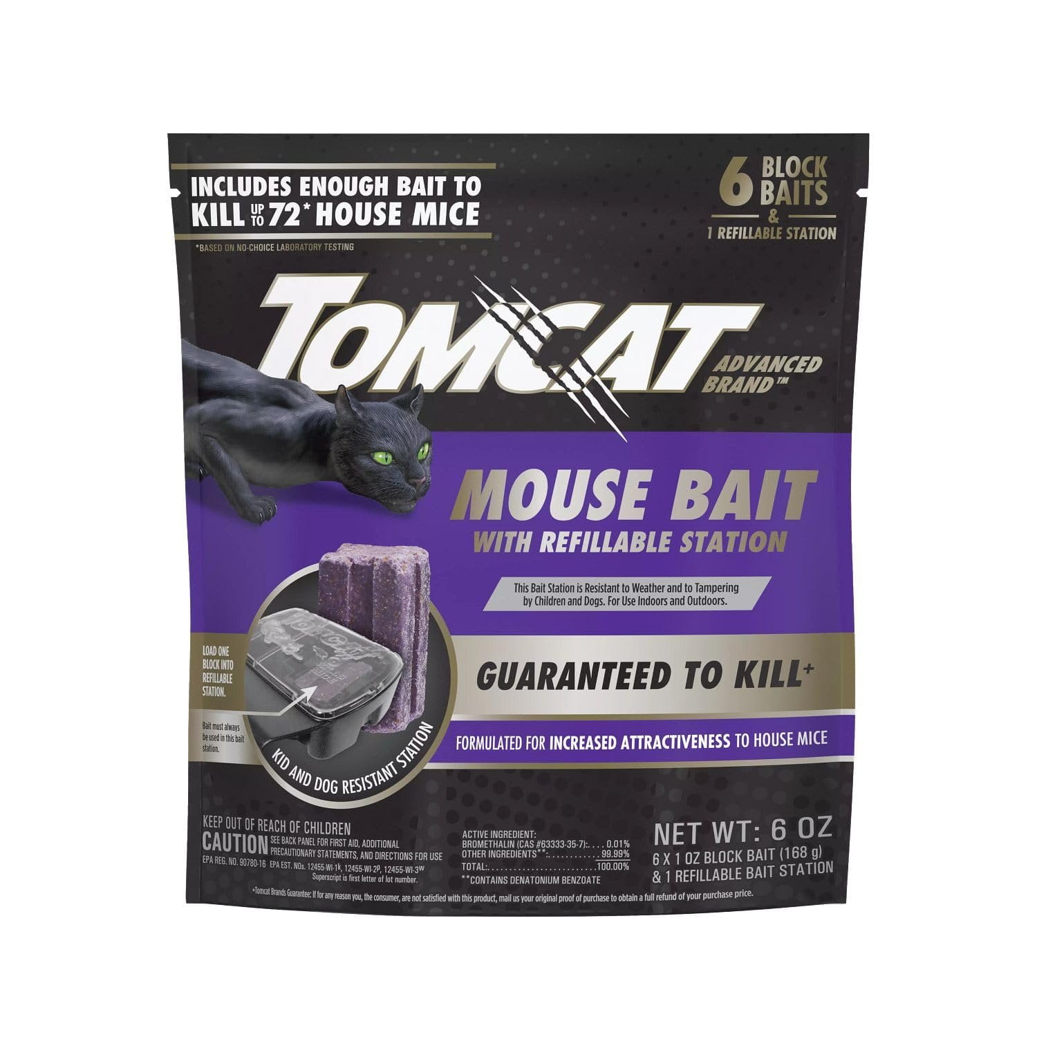 Tomcat Advanced Brand Mouse Bait with Refillable Station, Indoor and ...