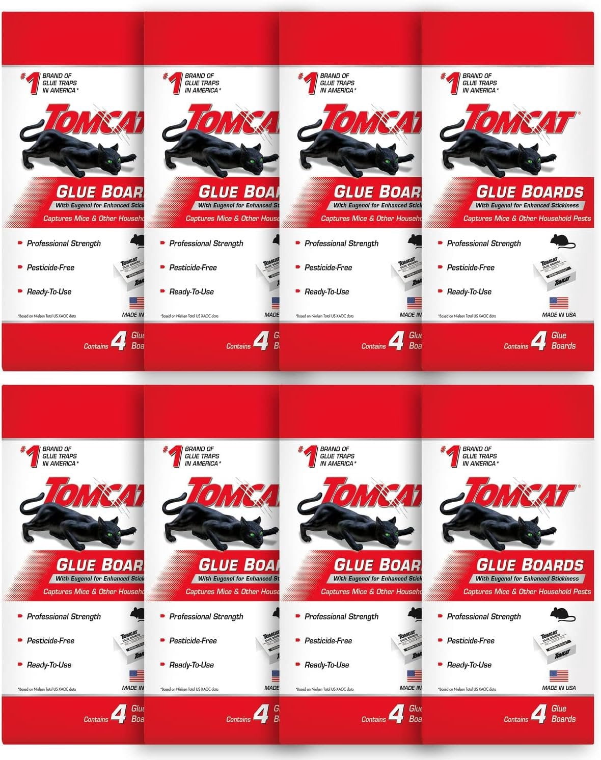 Tomcat Glue Boards with Immediate Grip Glue for Mice, Cockroaches, and ...