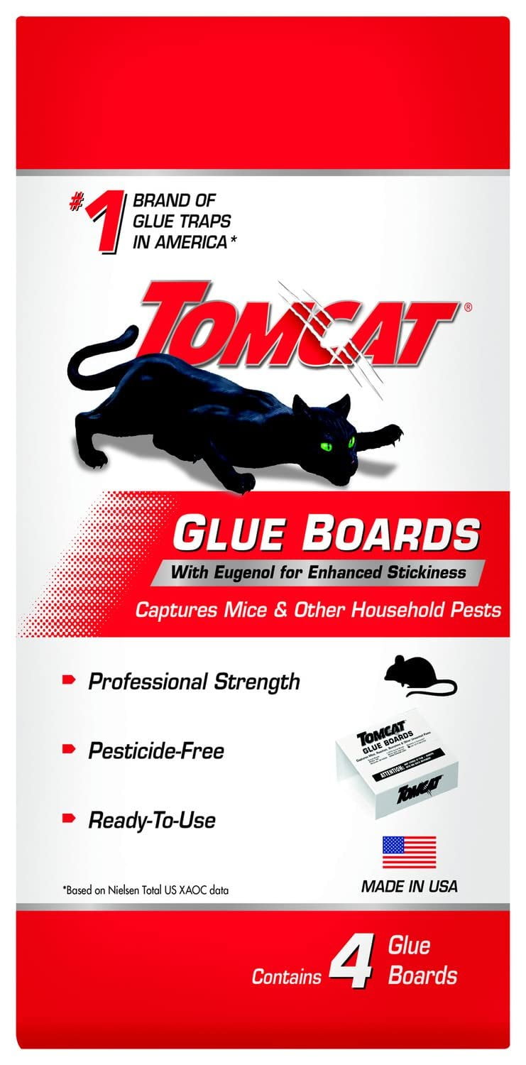 Tomcat Glue Boards with Immediate Grip Glue for Mice, Cockroaches, and ...