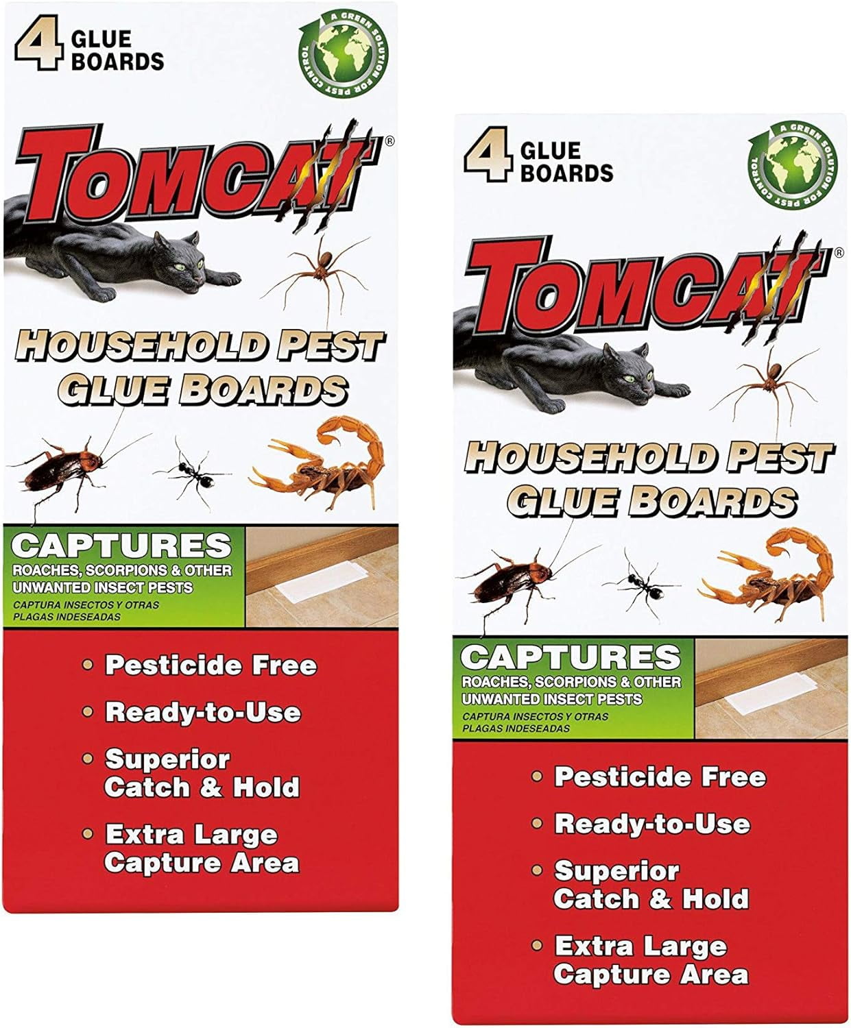 Tomcat Household Pest Glue Boards (Roaches, Insects, Scorpions Spiders ...