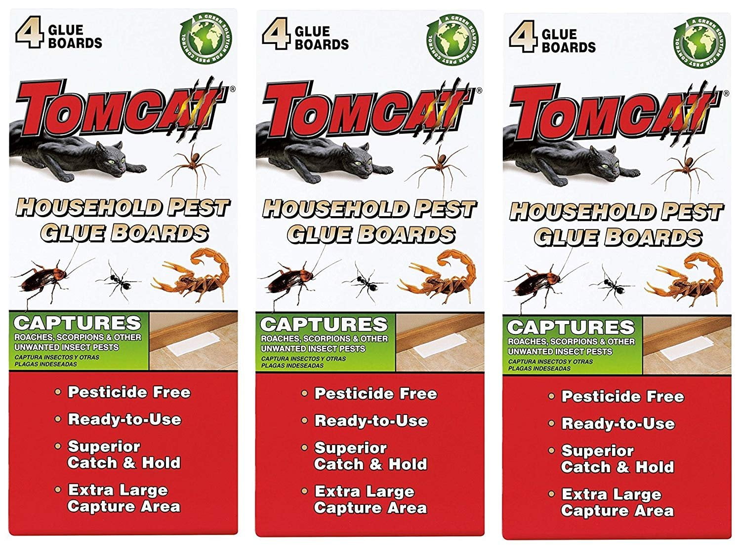 Tomcat Cockroach Trap Sticky Control, Household Pest Glue Boards for ...