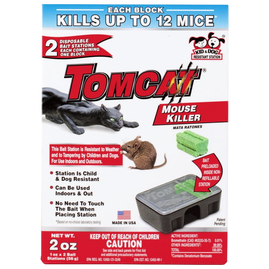 Tomcat Mouse Killer, 2 Pre-Loaded Disposable Stations - Walmart.com