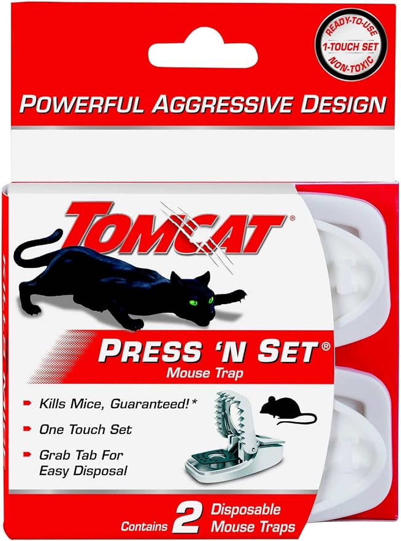 Tomcat Press 'N Set Mouse Trap, Plastic, Spring-Loaded Mouse Killer ...