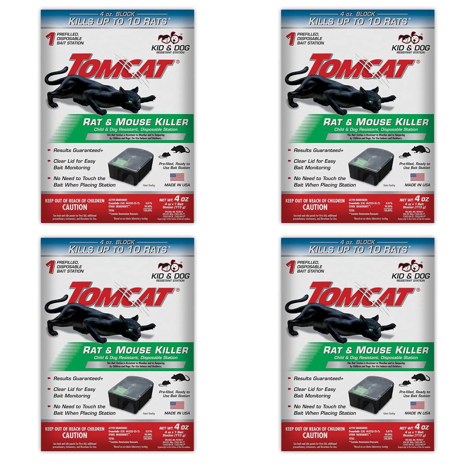 Tomcat Rat & Mouse Killer Child & Dog Resistant 4 Pack - Walmart.com