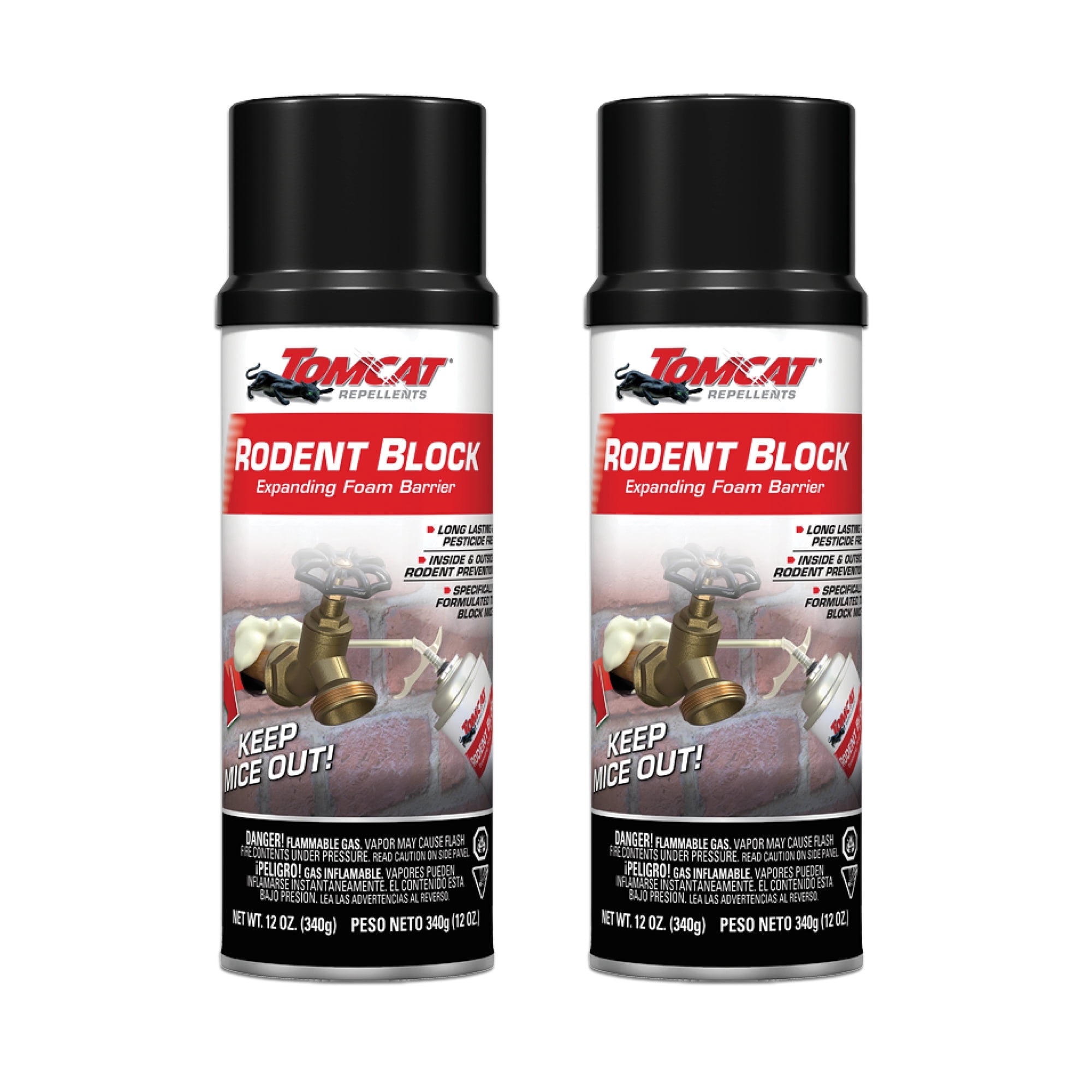 Tomcat Rodent Block Expanding Foam Barrier, 12 oz 2-Pack - Walmart.com