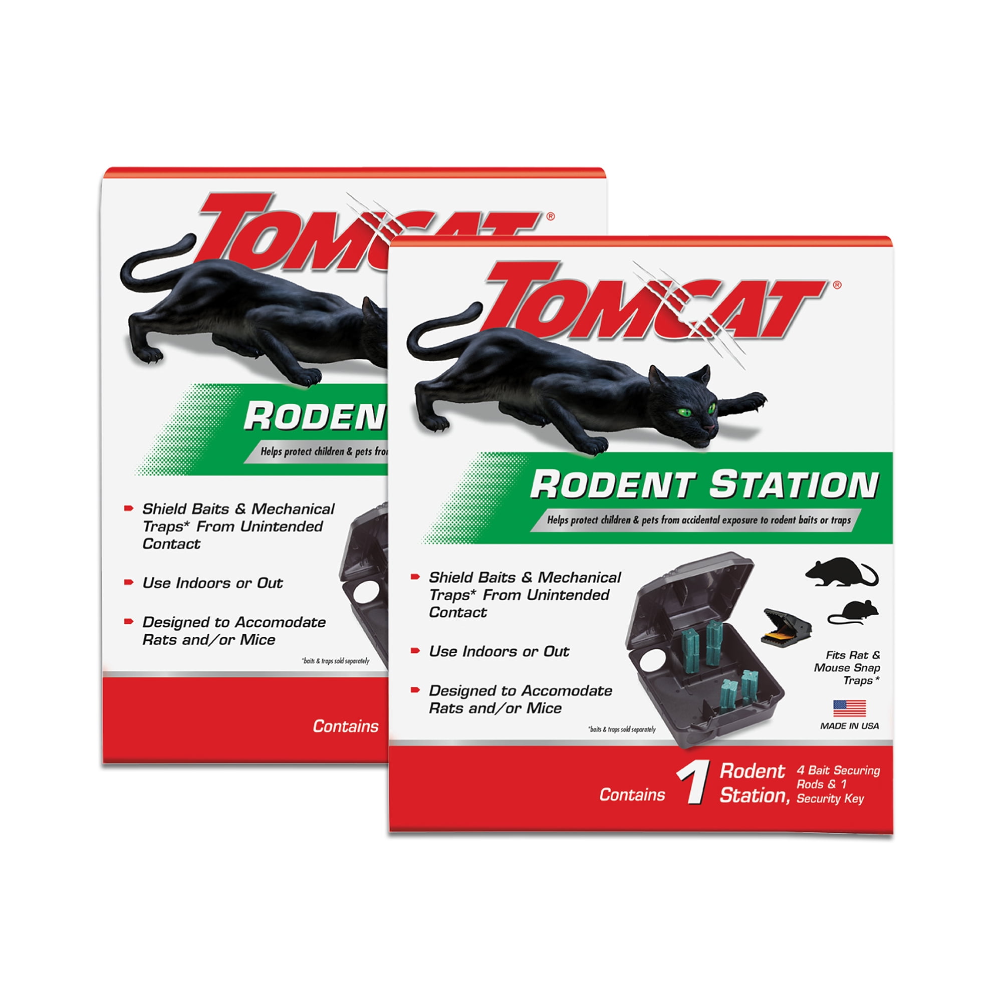 Tomcat Rodent Station, 2-Pack, Use Indoors or Outdoors - Walmart ...