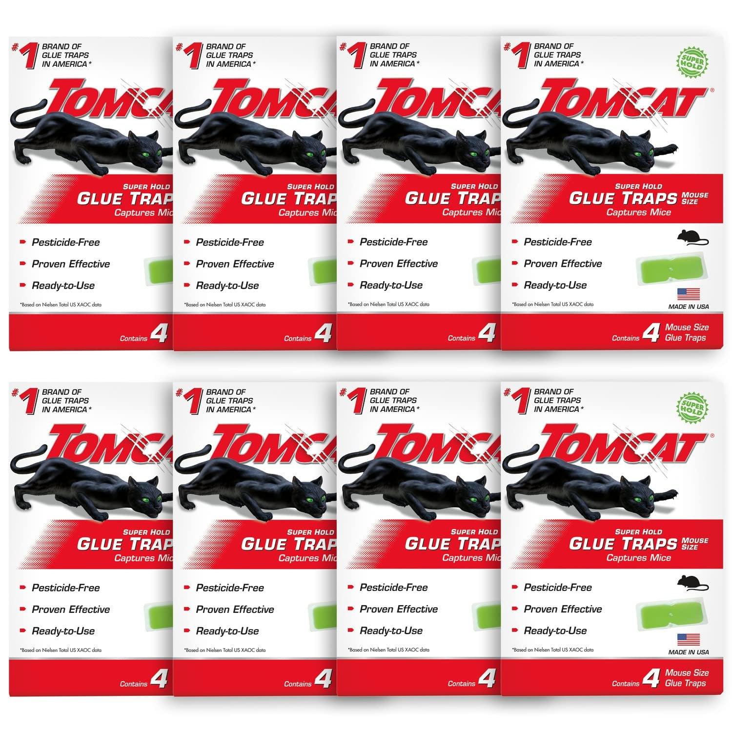 Tomcat Super Hold Glue Traps Mouse Size, 8-Pack 32 Glue Traps - Walmart.com