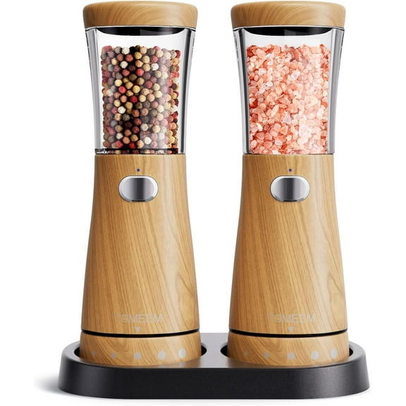 Electric Gravity Salt and Pepper Grinder Set, Shakers with Adjustable ...