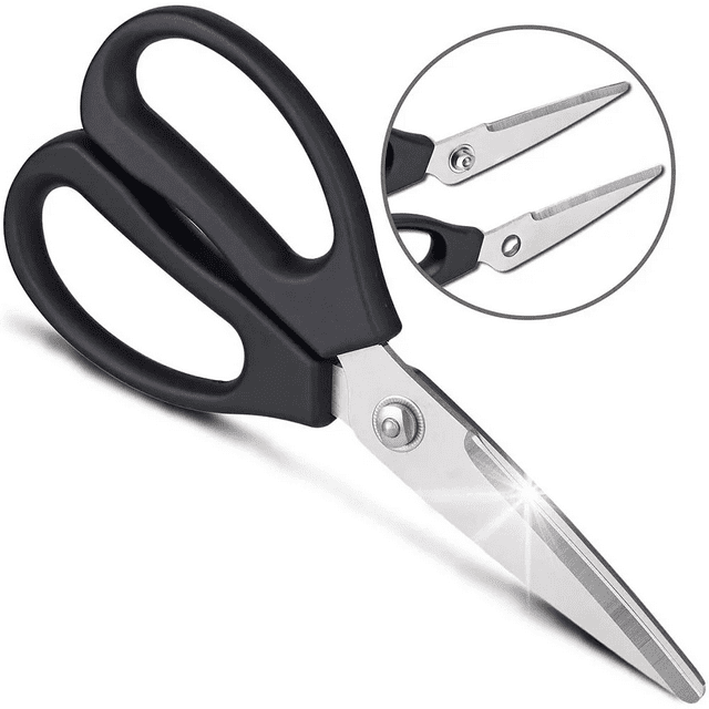 Tomight 8-Inch Black Kitchen Shears - Heavy Duty, Sharp, Durable, and ...