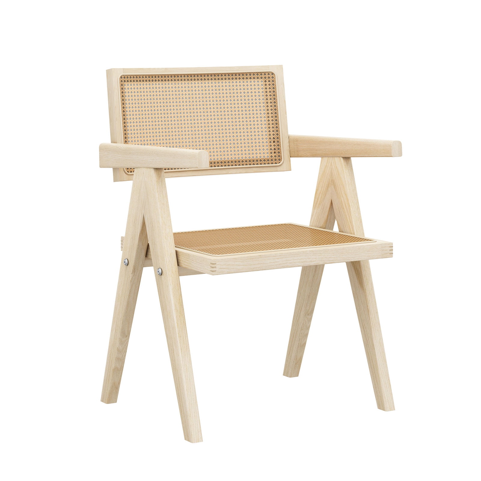 Tomile Dining Chair Ash Wood Rattan Dining Chair Mid Century Modern