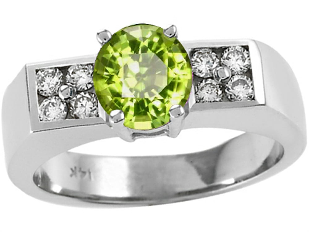 Tommaso Design 7mm Round Genuine Peridot Ring - Walmart.com