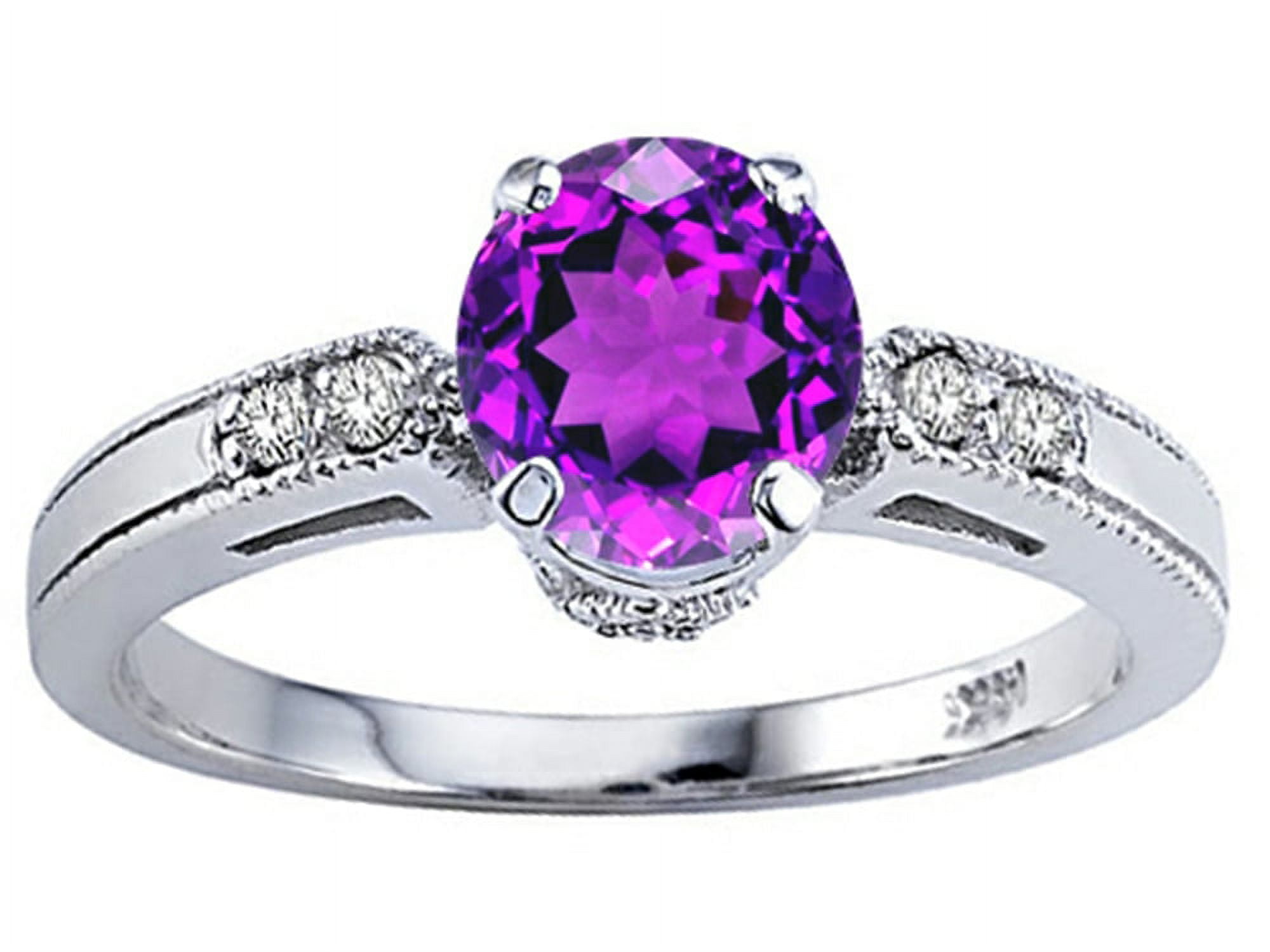 Tommaso Design Genuine Amethyst Engagement Ring - Walmart.com