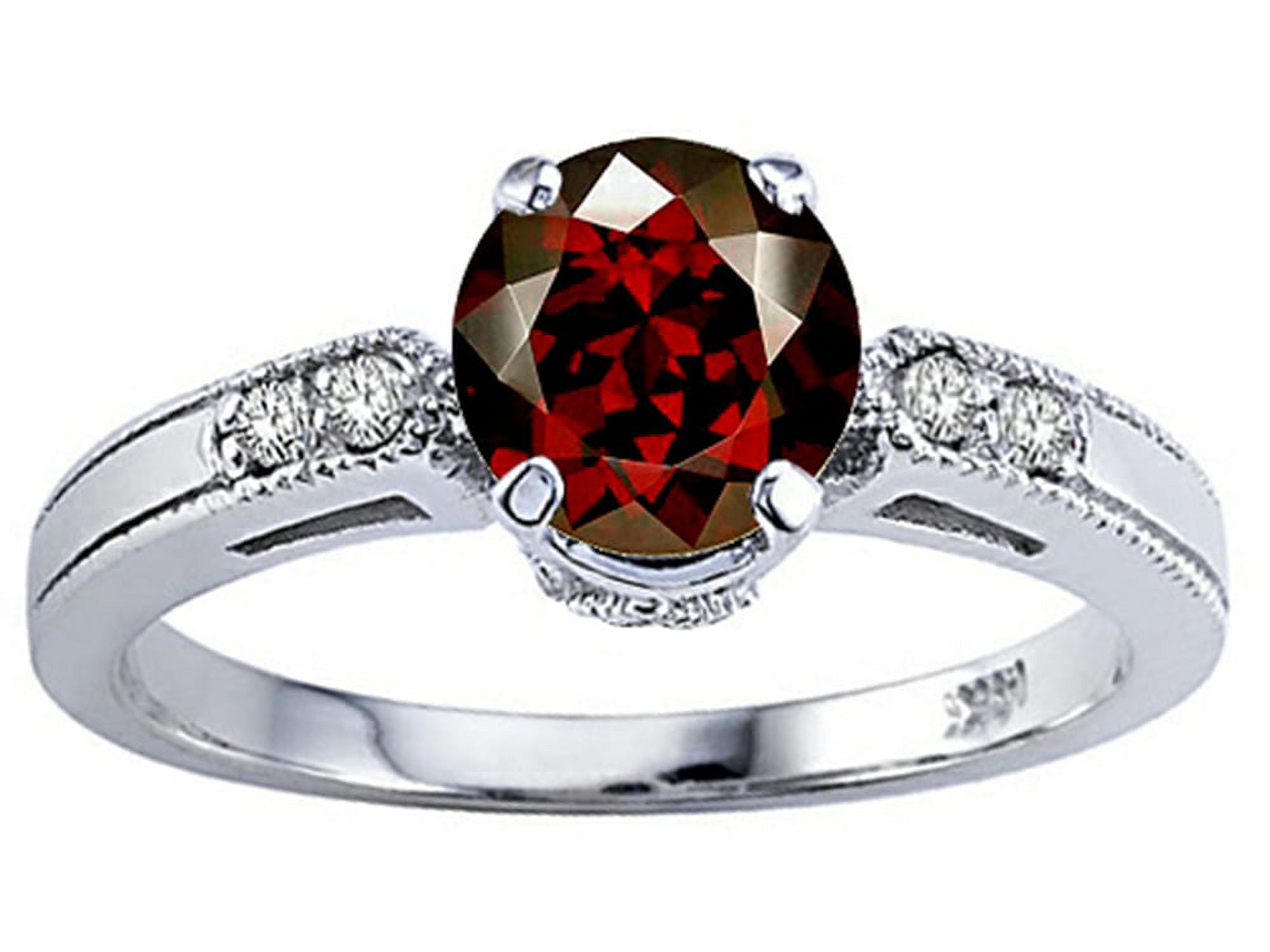 Tommaso Design Genuine Garnet Engagement Ring - Walmart.com