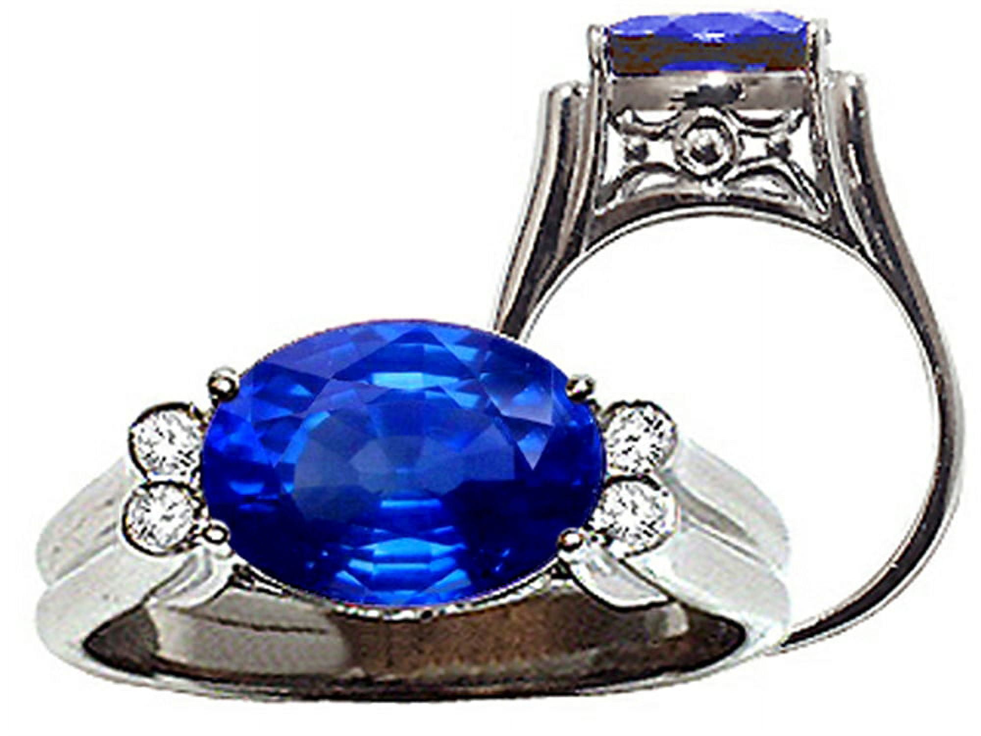 Tommaso Design Oval 10x8 mm Created Blue Sapphire Ring - Walmart.com
