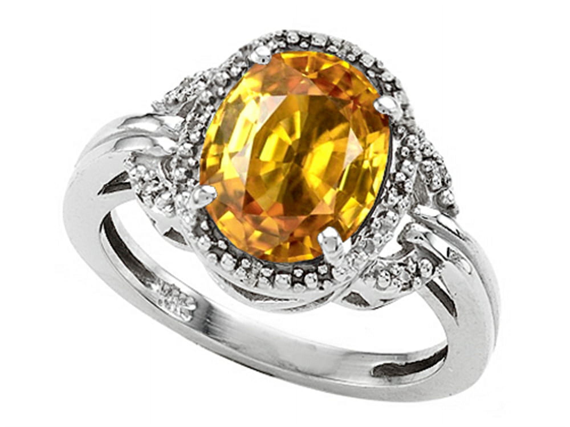 Tommaso Design Oval 10x8mm Genuine Citrine Ring - Walmart.com