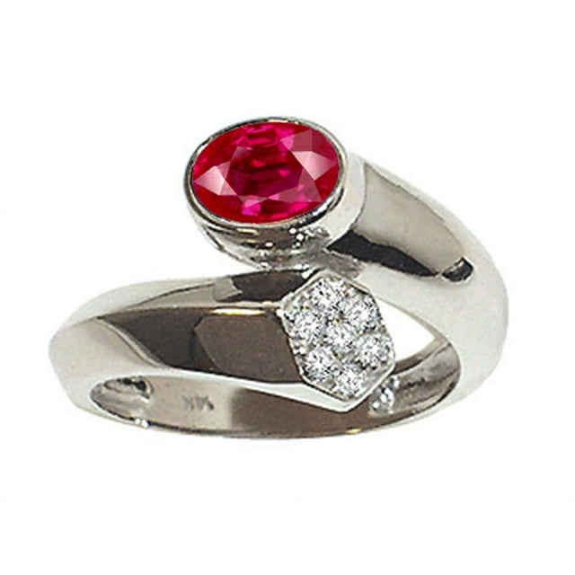 Tommaso Design Oval 7x5mm Created Ruby Bypass Ring - Walmart.com