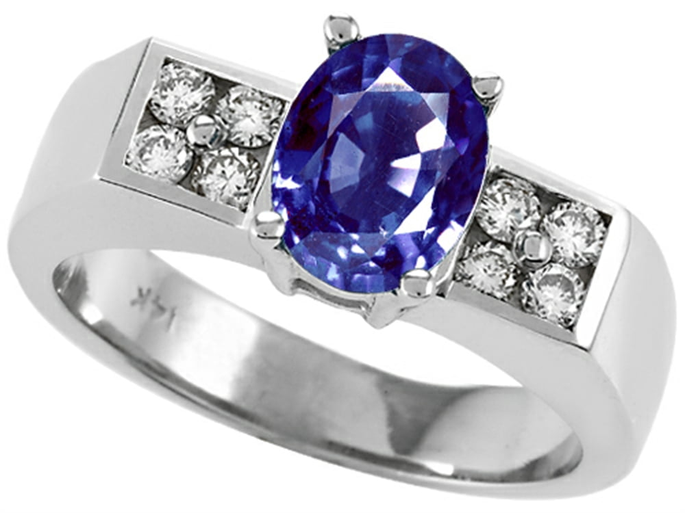 Tommaso Design Oval 8x6 mm Genuine Iolite Ring - Walmart.com