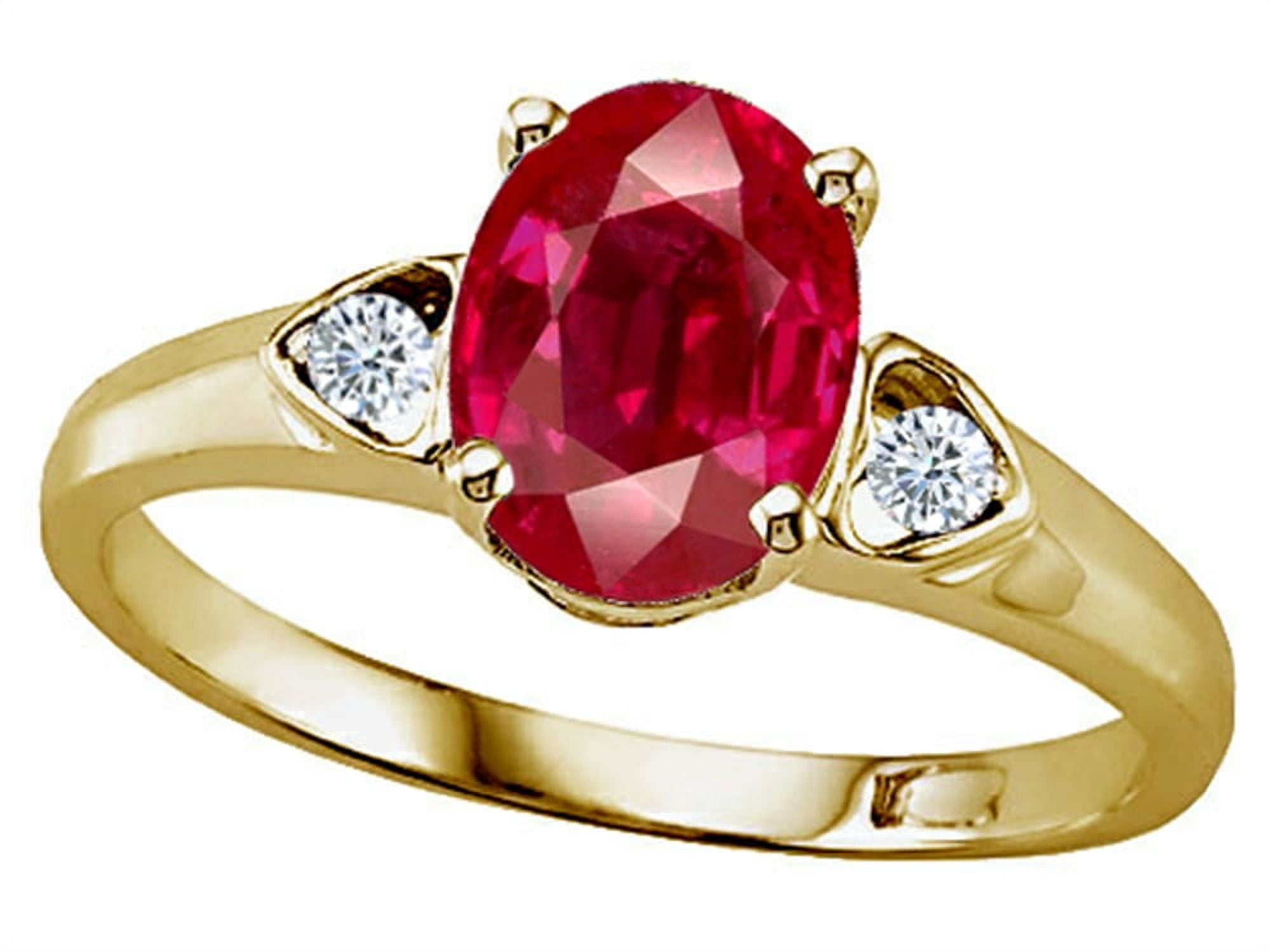 Tommaso Design Oval 8x6mm Created Ruby Ring - Walmart.com