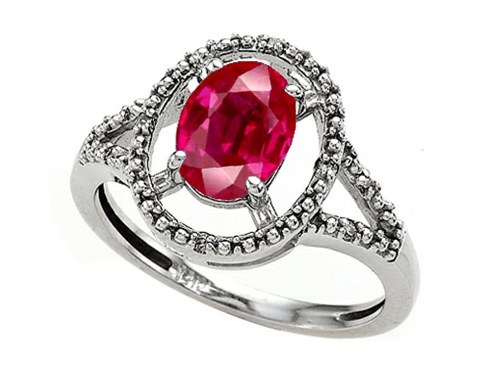 Tommaso Design Oval Created Ruby Ring - Walmart.com