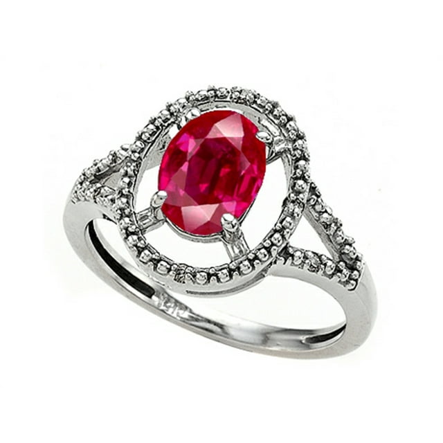 Tommaso Design Oval Created Ruby Ring - Walmart.com