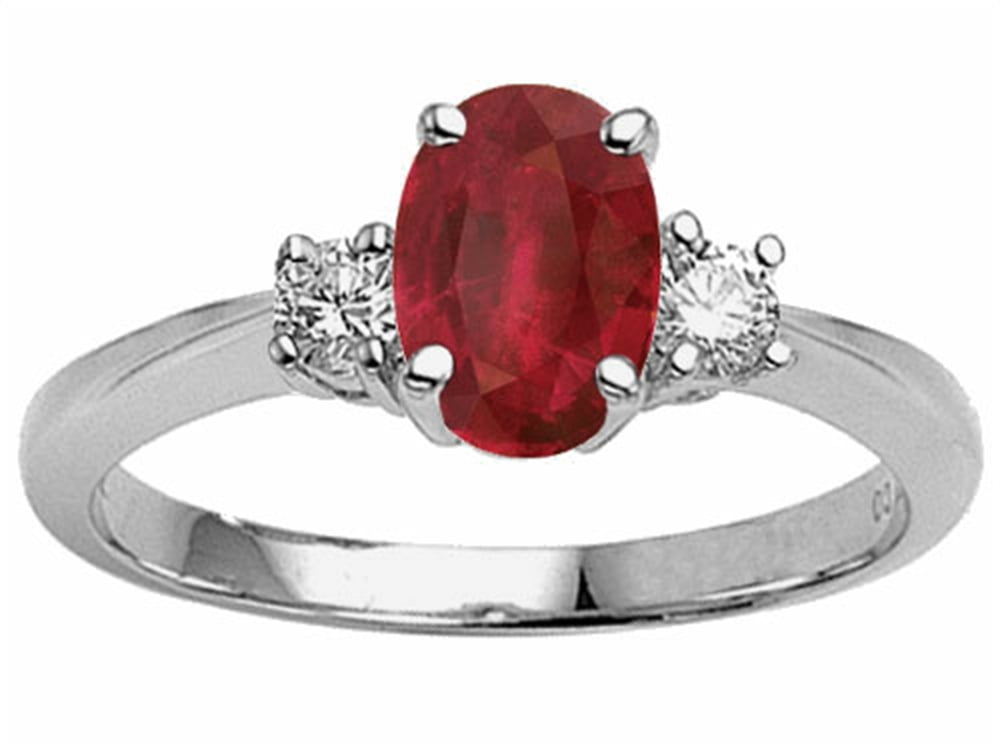 Tommaso Design Oval Genuine Ruby Engagement Ring - Walmart.com