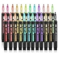 Tommax Double Line Outline Markers 24pcs, Metallic Shimmer Markers for ...