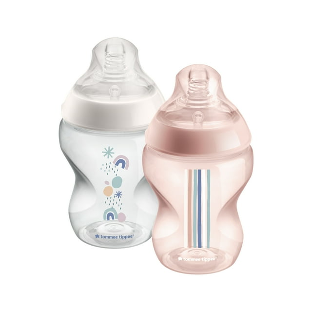 Tommee Tippee Closer to Nature Baby Bottles | 9oz, 2 Count | Breast-Like Nipples with Anti-Colic ...