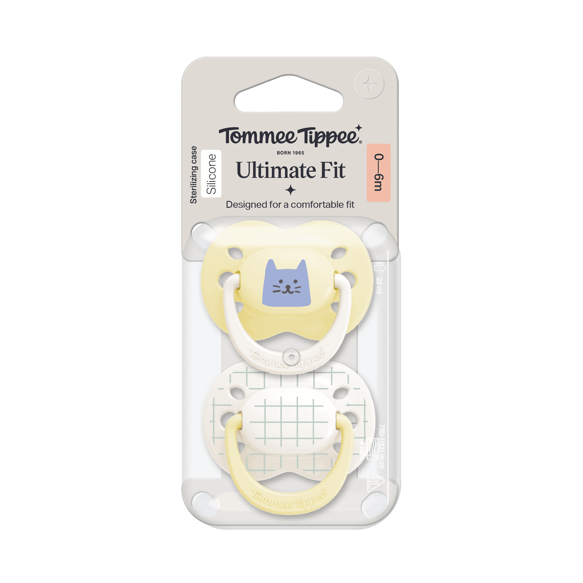 Tommee Tippee Ultimate Fit Pacifiers, 0-6 Months, Reusable Sterilizer ...