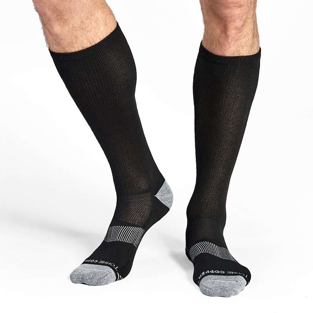 Tommie Copper Mens Breathable Over The Calf Compression Socks Black