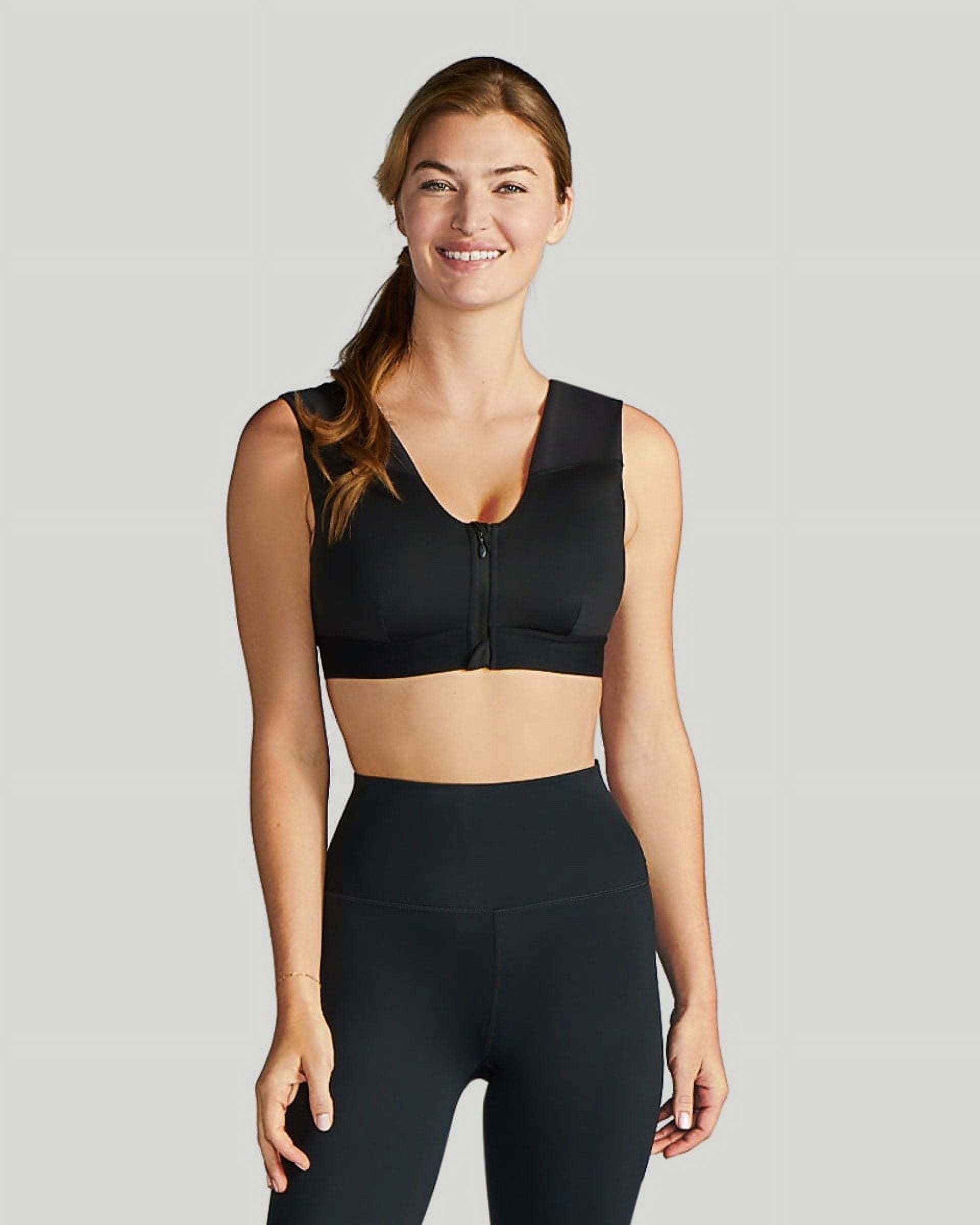 Tommie Copper Shoulder Support Compression Bra with Front Zipper ...