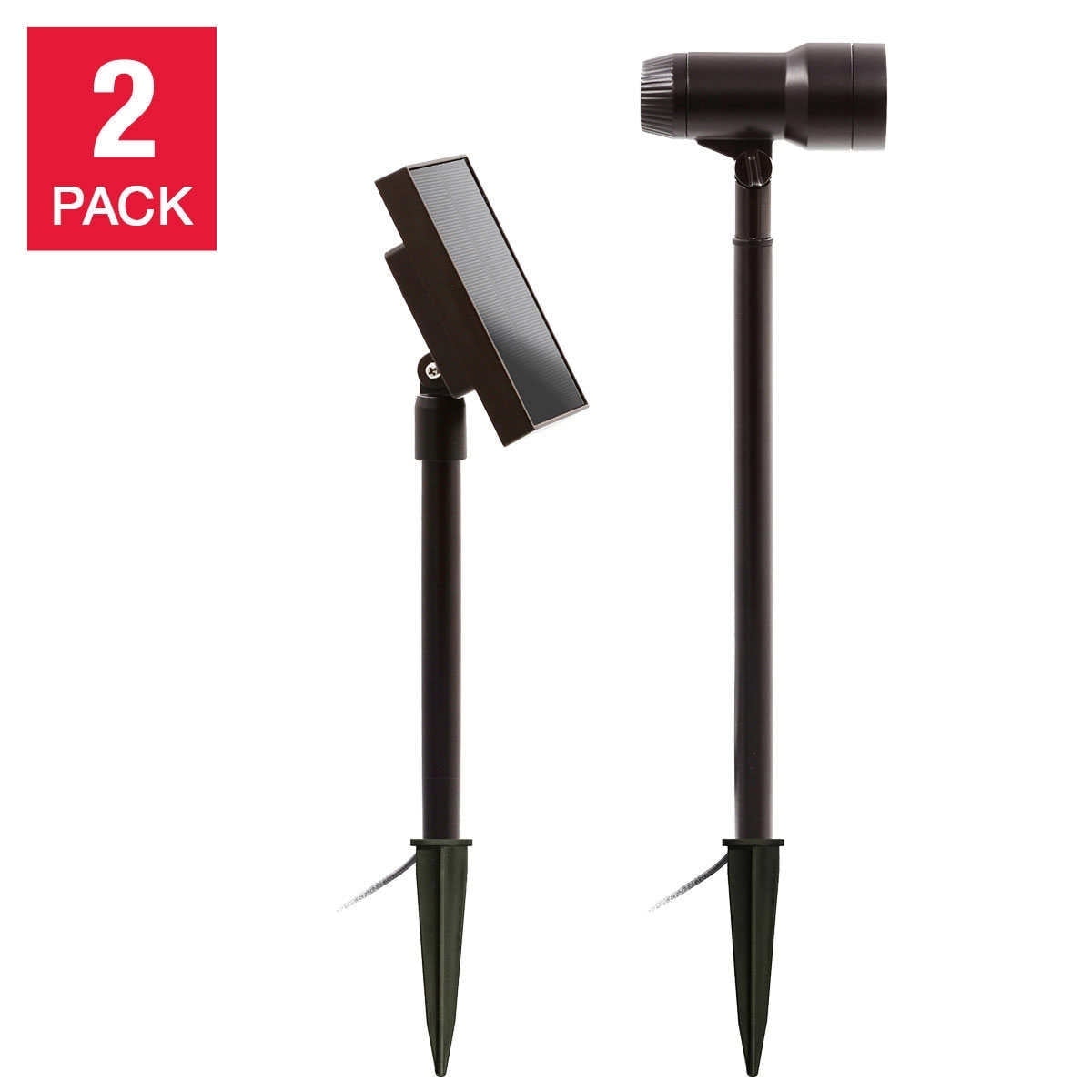 Tommy Bahama 100 Lumen LED Solar Spotlight, 2-Pack - Walmart.com