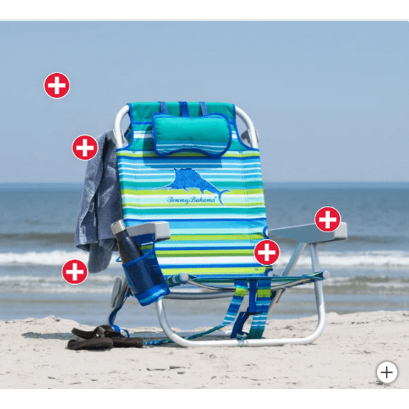 Costway 2-Pack Folding Backpack Beach Chair Table Set, 5-Position ...