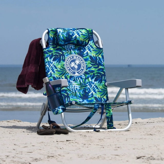 Tommy Bahama 2-Pack Beach Chairs - Blue Leaves - Walmart Business Supplies