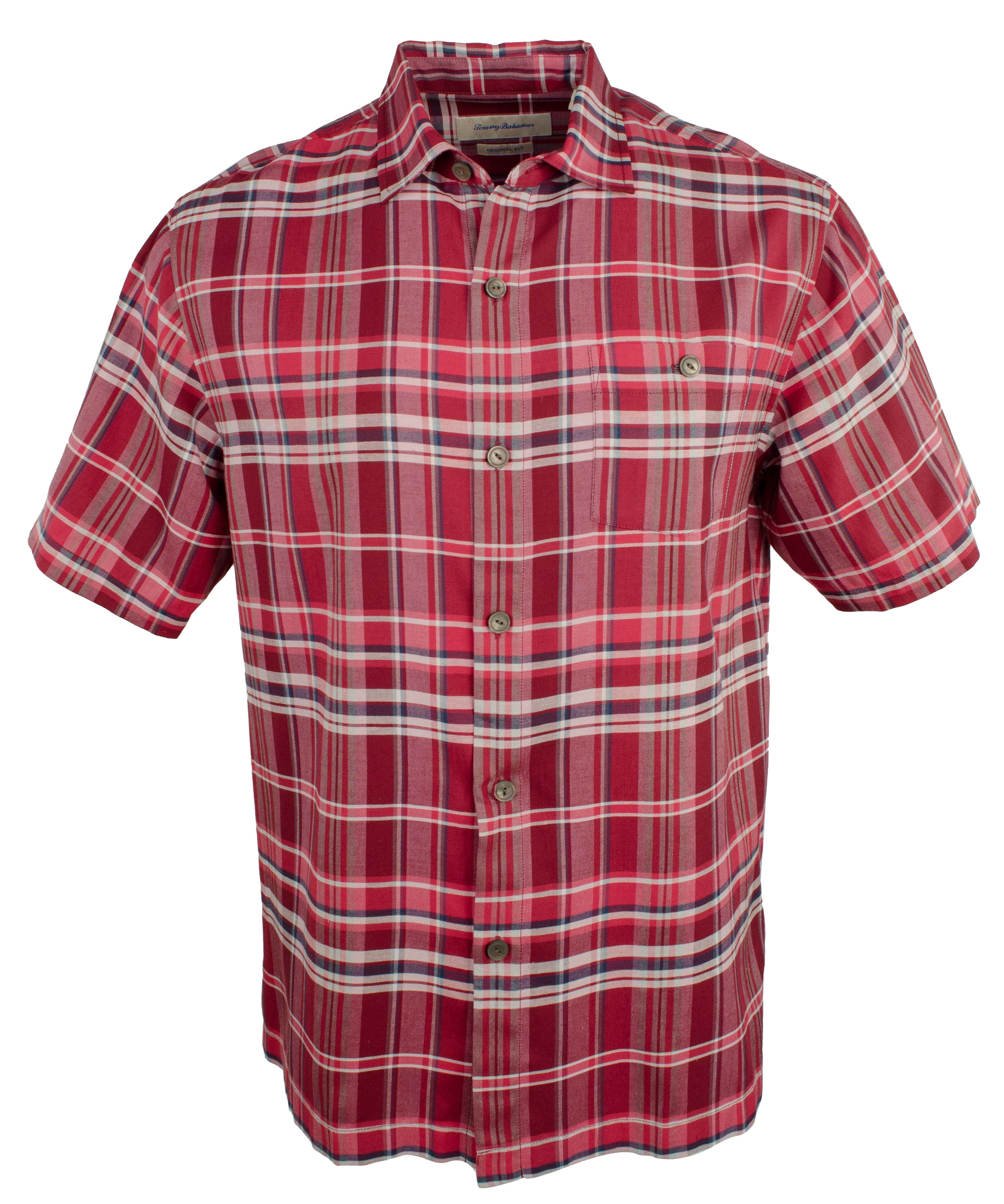 Men's Manoa Madras Silk Short Sleeve Shirt-JR-S - Walmart.com
