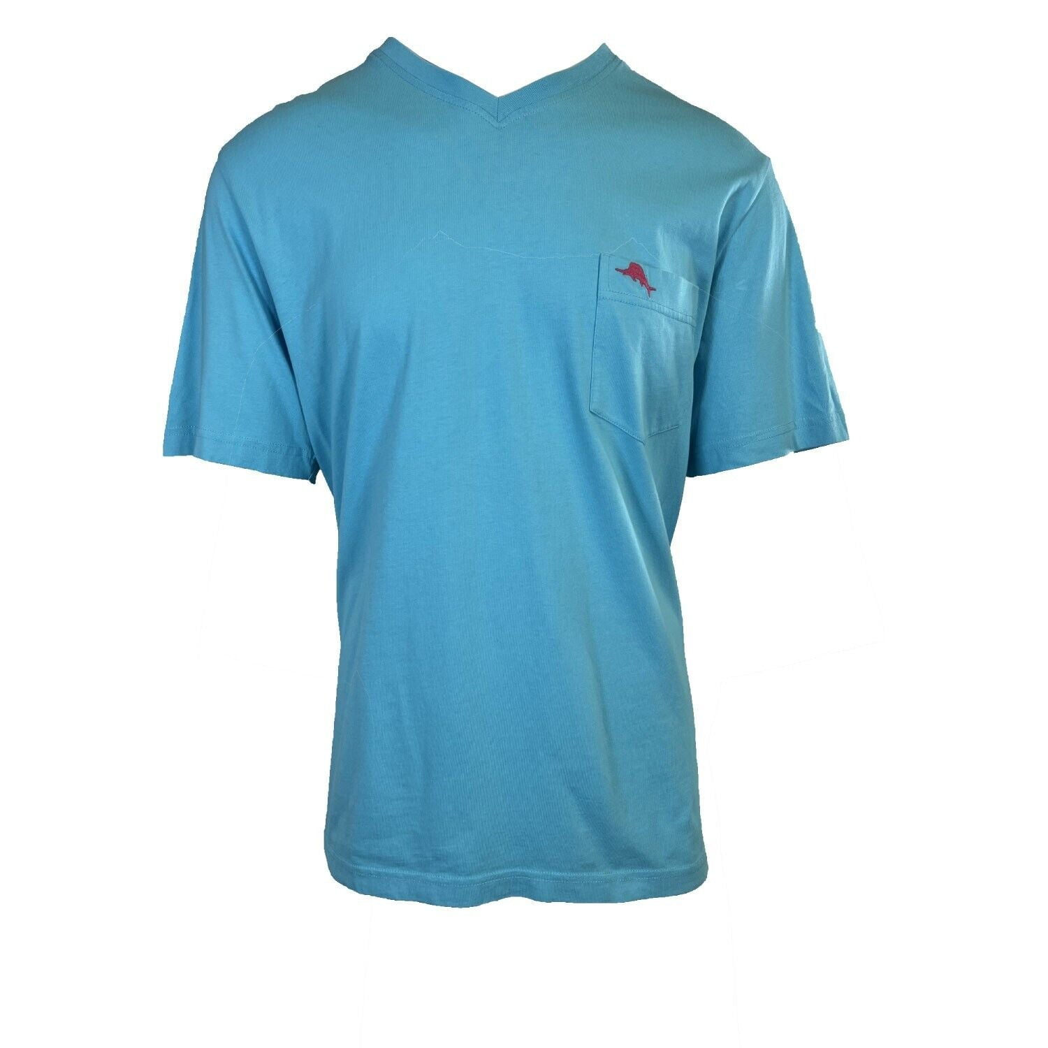 Tommy Bahama Men's Neon Blue T-Shirt V-Neck Bali Skyline Pink Logo Tee ...