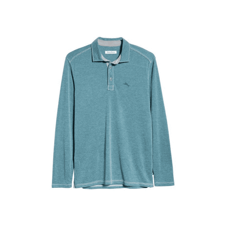 118 Tommy Bahama Men s Paradise Cove Polo Long Sleeve Deep Sea Teal 3XLT Walmart