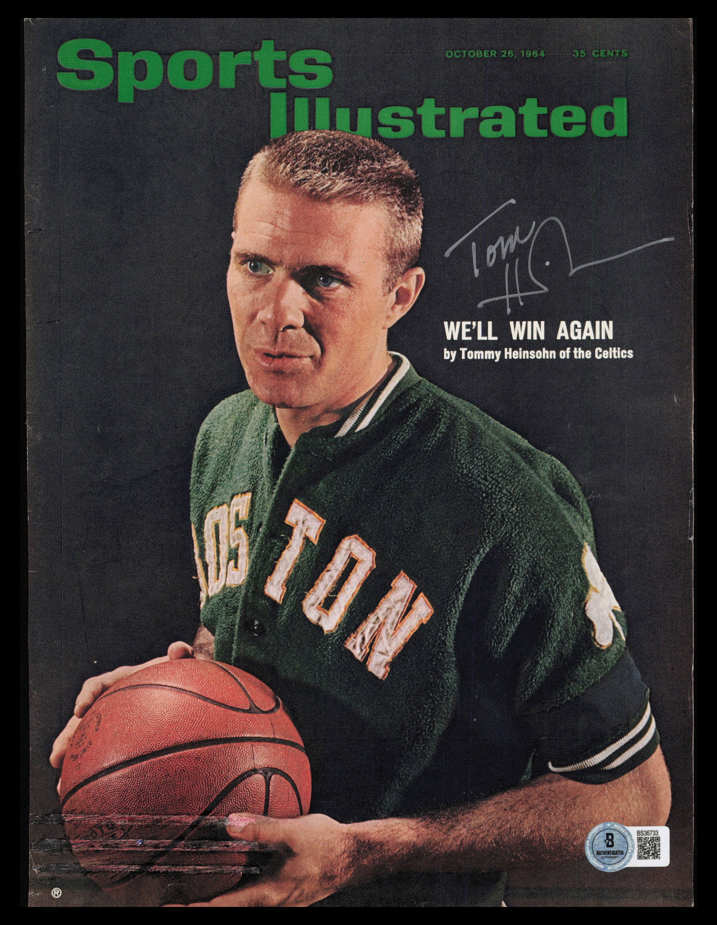 Tommy Heinsohn Autographed Sports Illustrated Cover Boston Celtics ...