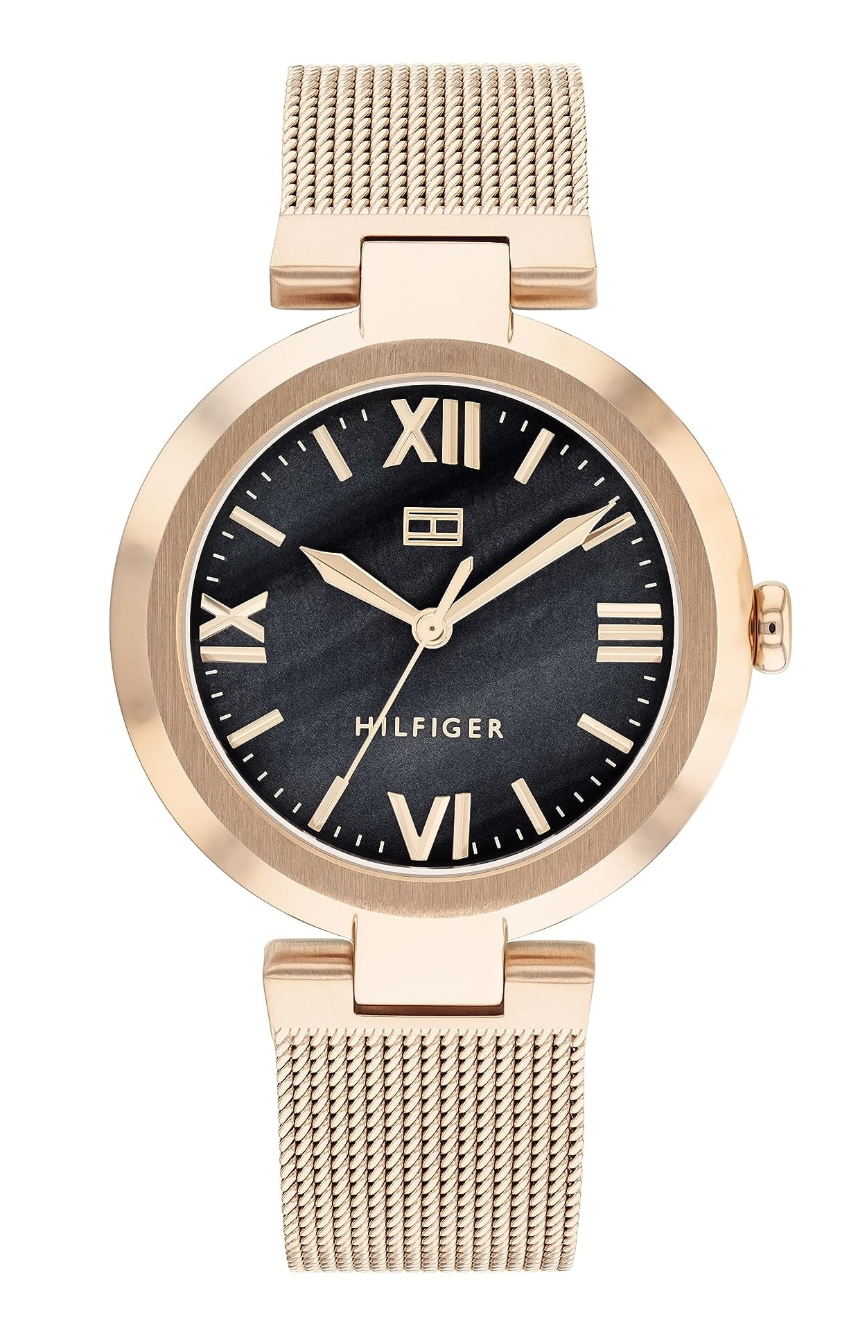 Tommy Hilfiger 1782633 Women's Mother of Pearl Dial Rose Gold Mesh ...