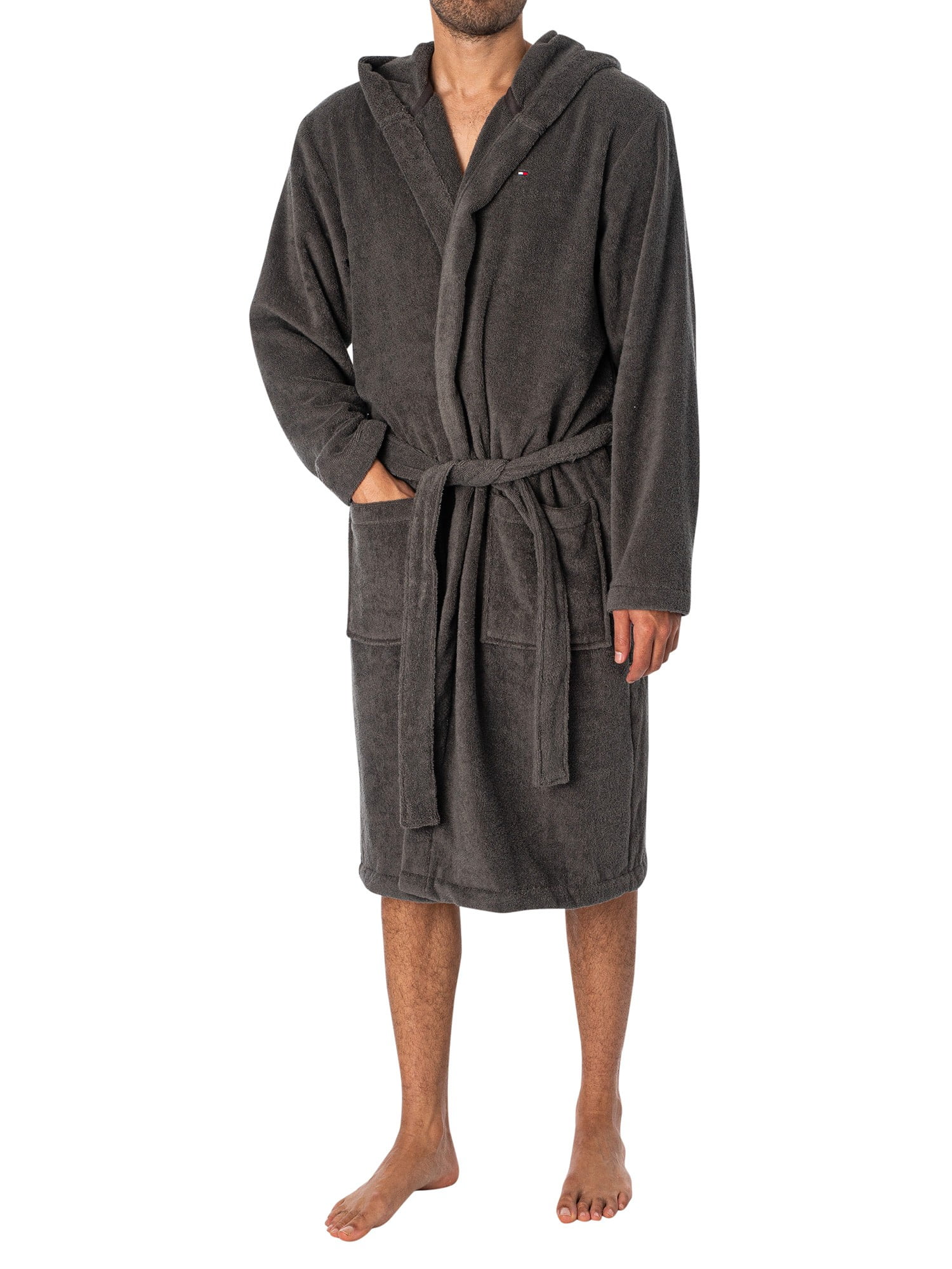 Tommy Hilfiger Hooded Icon Bathrobe, Grey - Walmart.com
